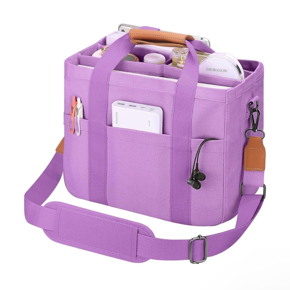 Bags | New Large Purple Tote Bag With Crossbody Strap New In Plastic ...
